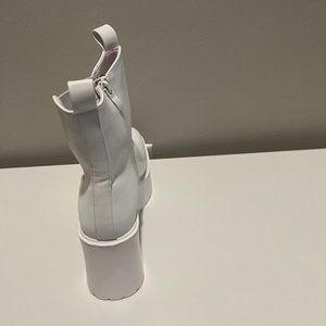 Shoes | Womens White Platform High Heel Booties | Poshmark